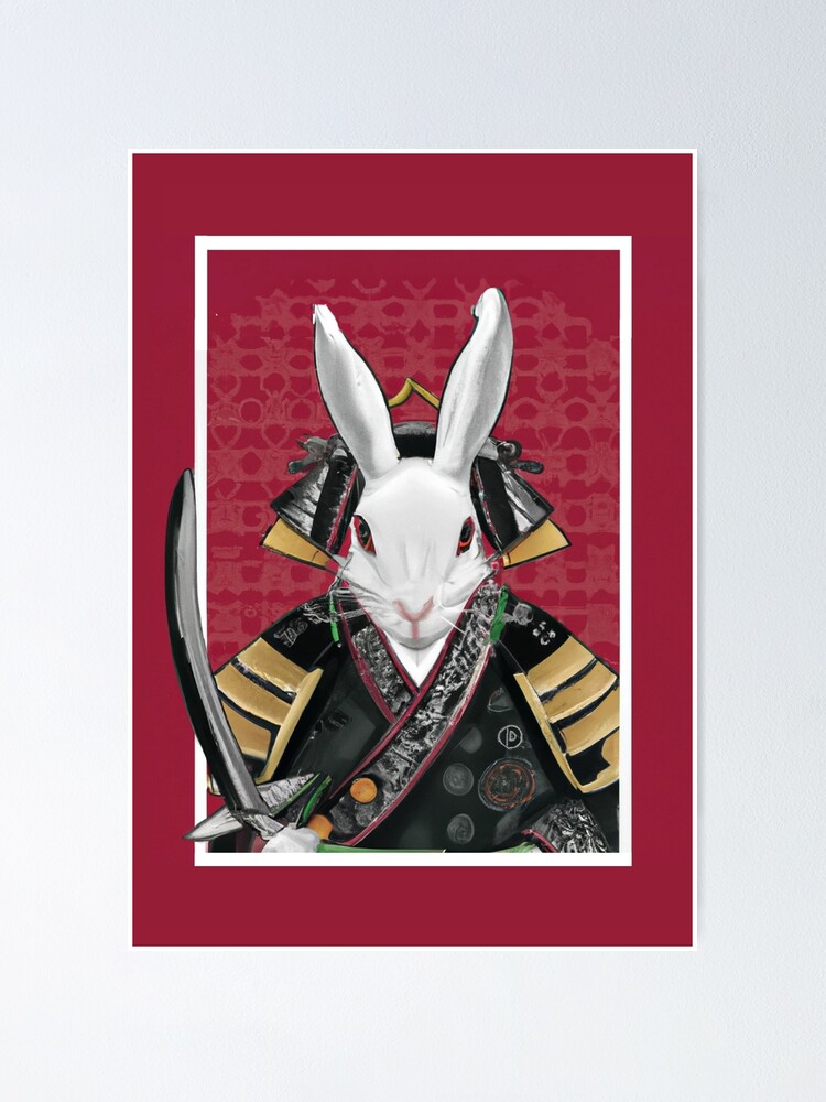 "Portrait samurai rabbit with his sword" Poster for Sale by ...