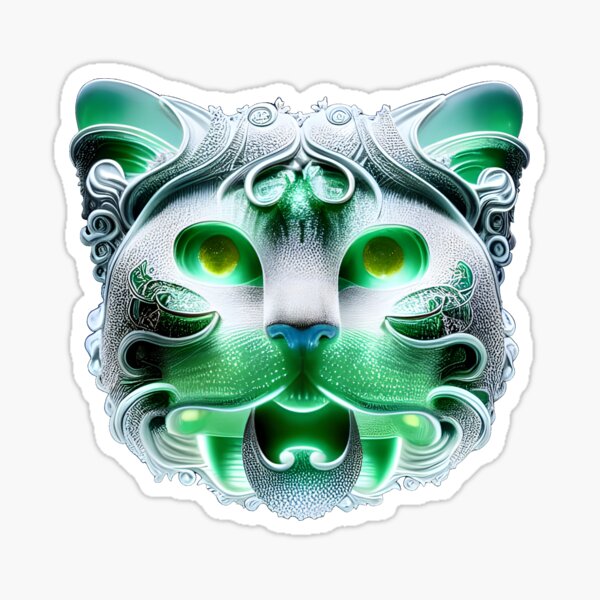 "Cat Emblem - Jade" Sticker for Sale by OrobicOak | Redbubble