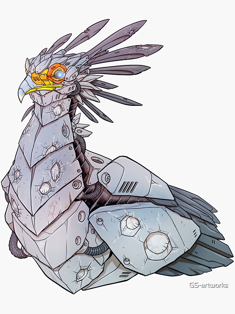 "Secretary bird" Sticker for Sale by GS-artworks | Redbubble