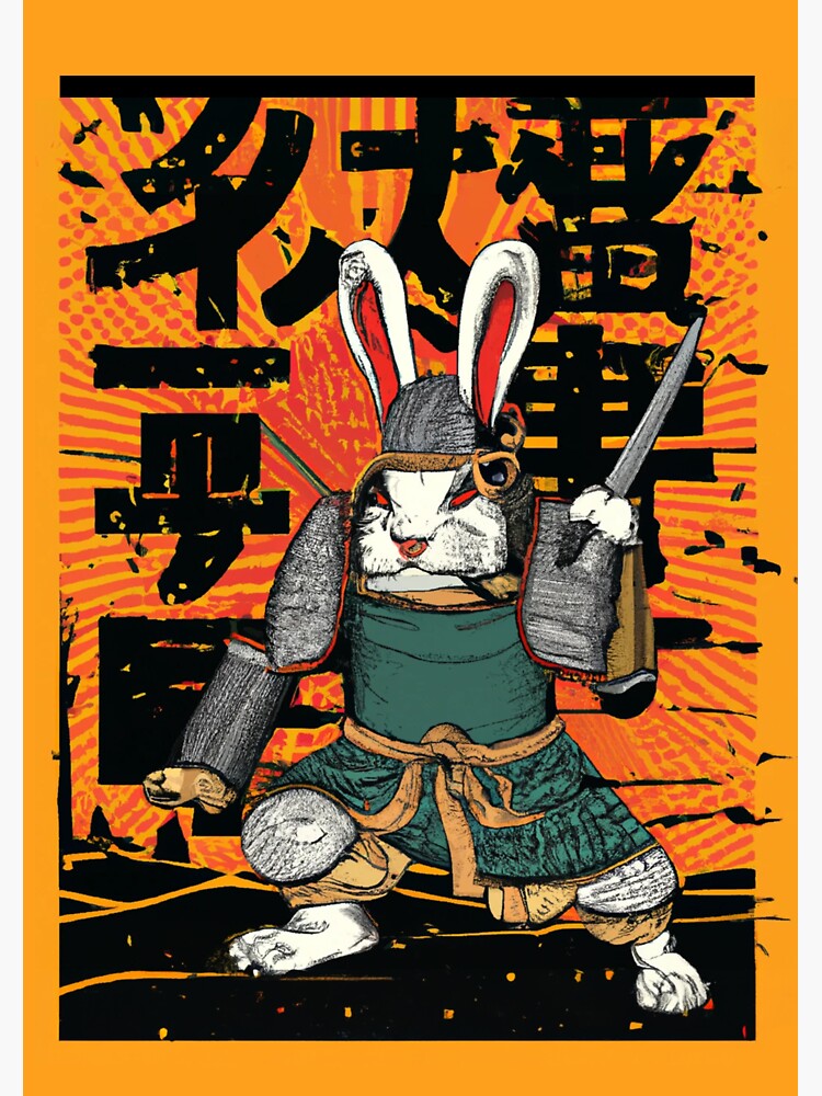 "Samurai rabbit on the battlefield" Sticker for Sale by Inalternativ ...