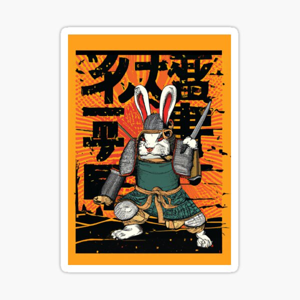 "Samurai rabbit on the battlefield" Sticker for Sale by Inalternativ ...
