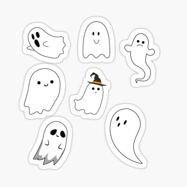 "Cute Ghost Sticker Pack Halloween" Sticker for Sale by AstronomyCo ...