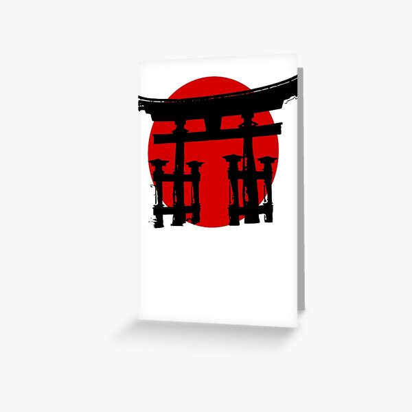 "Japanese Shinto Shrine Japan Flag" Greeting Card for Sale by ...