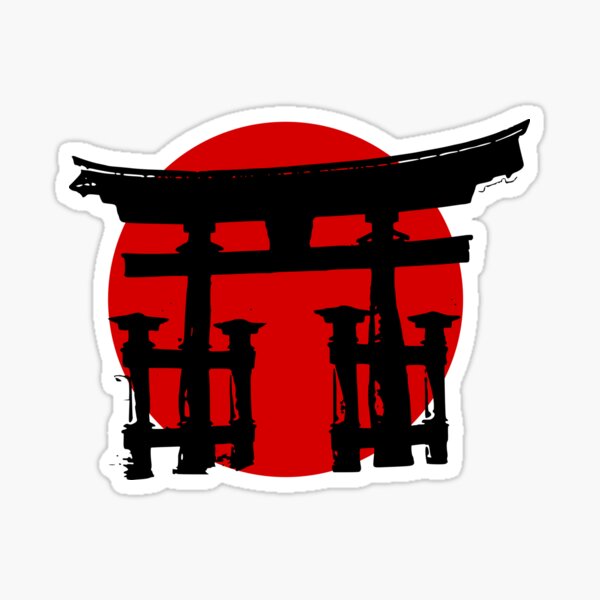 "Japanese Shinto Shrine Japan Flag" Sticker for Sale by chrisrivait ...