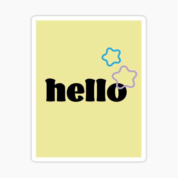 "HELLO" Sticker for Sale by Rosamasfina | Redbubble
