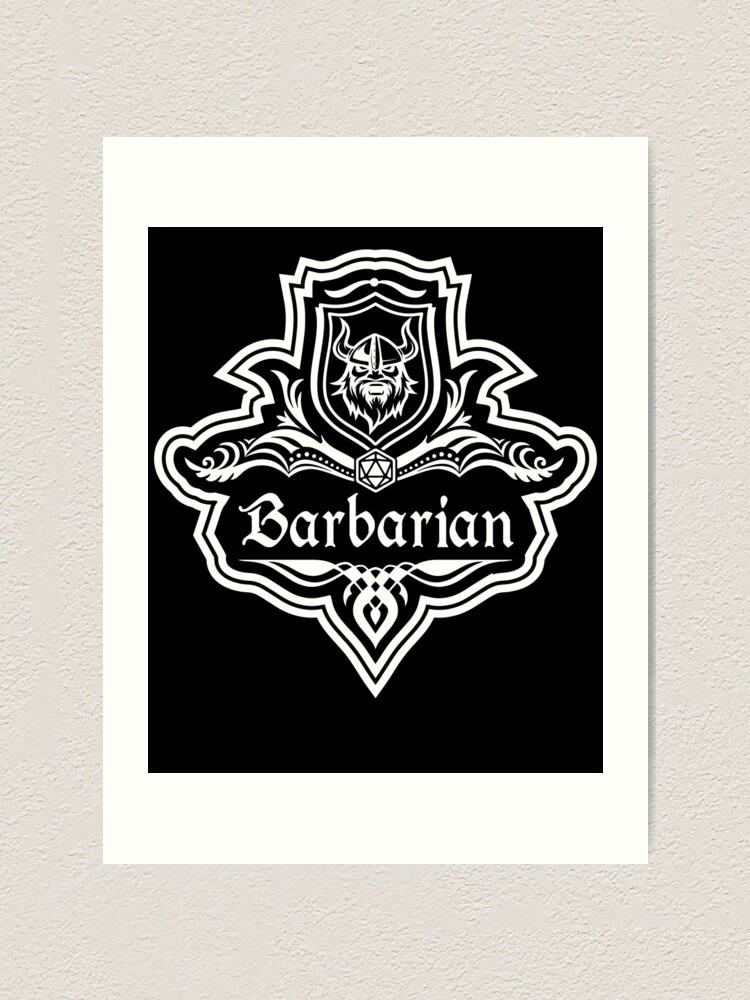 "Barbarian Crest Character Class DnD Table Top Role Playing Game" Art ...