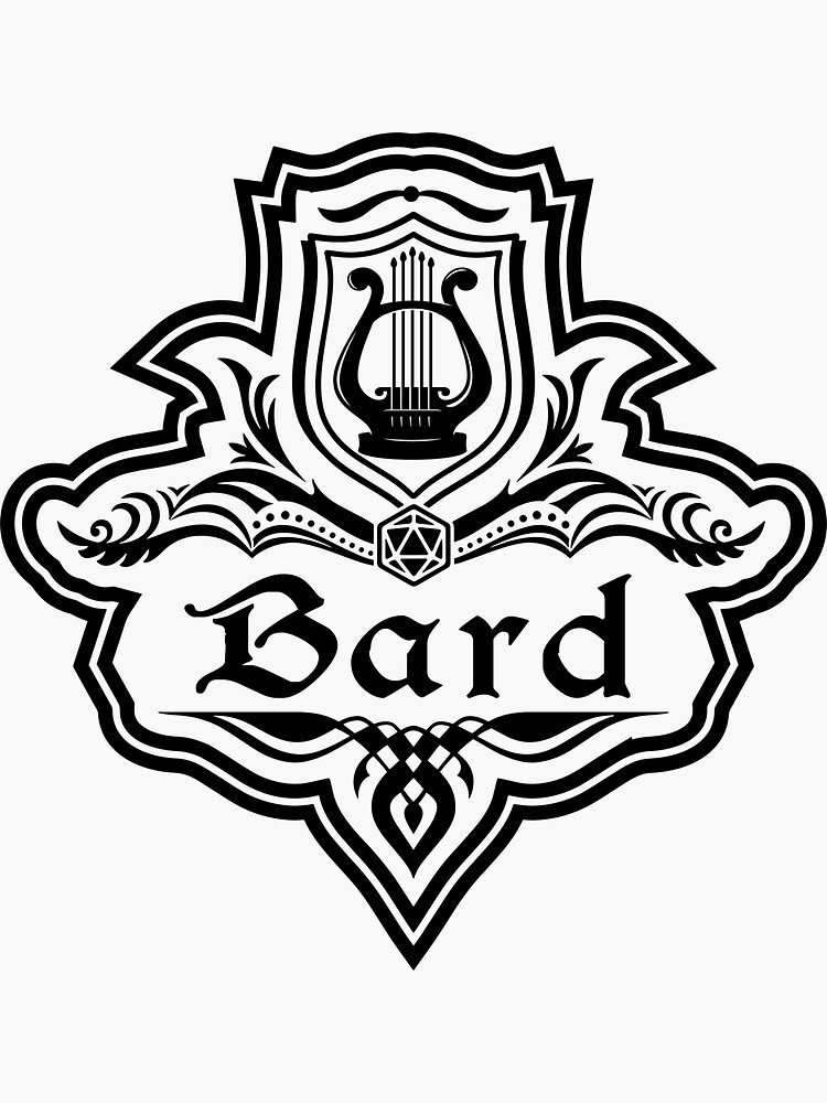 "Bard Crest Character Class DnD Table Top Role Playing Game" Sticker ...