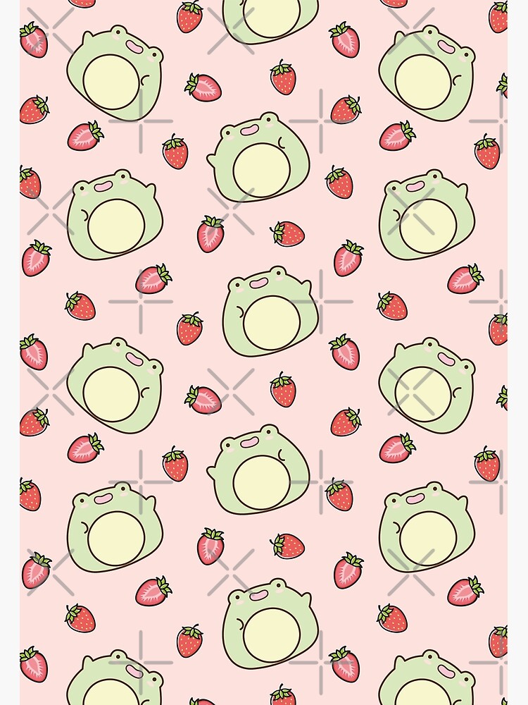 "Frog With A Strawberry | Happy Little Frogs | Cute Frog Wallpaper ...
