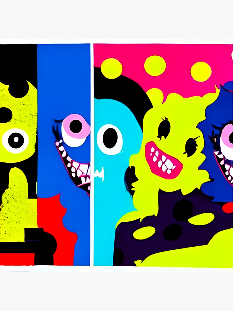 "pop art Monster caricature style. Aliens. Vivid color." Sticker for ...