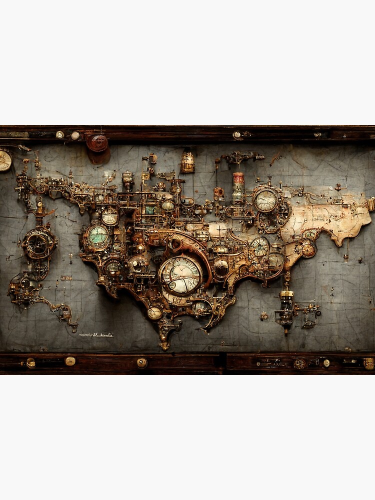 "Steampunk Vintage Map - Kiradlynn Designs" Poster for Sale by ...