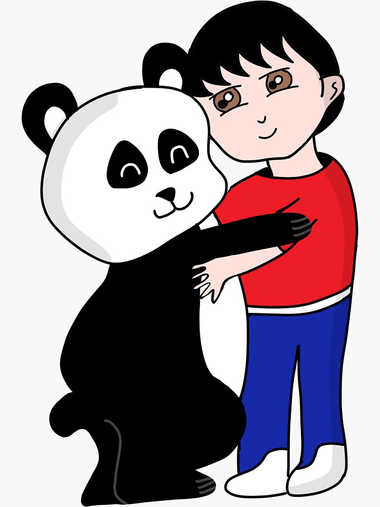 "A cute panda hug" Sticker for Sale by Nooryarts | Redbubble