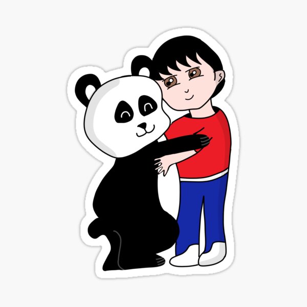 "A cute panda hug" Sticker for Sale by Nooryarts | Redbubble