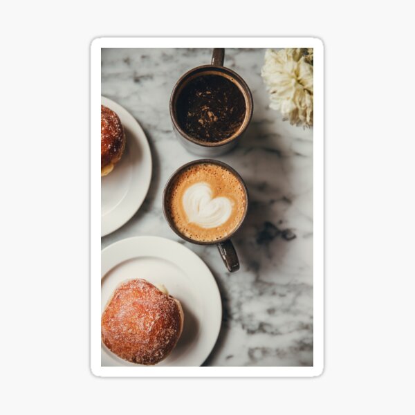 "Heart Latte Coffee, Marble Coffee Shop, Coffee Table" Sticker for Sale ...