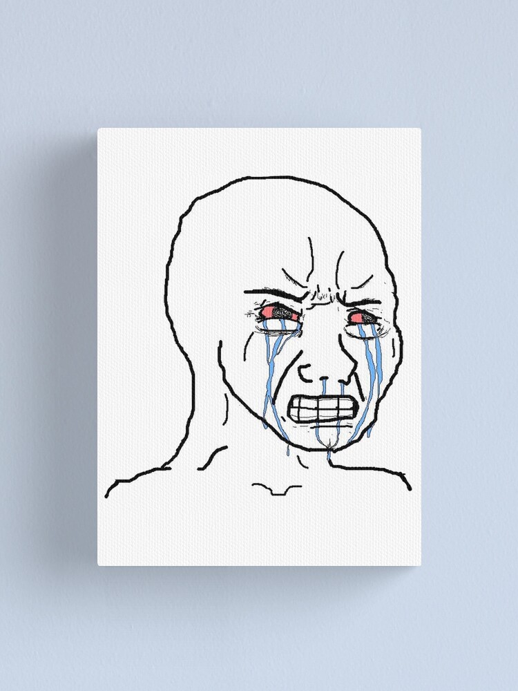 "Crying Wojak meme" Canvas Print for Sale by pascaraul | Redbubble