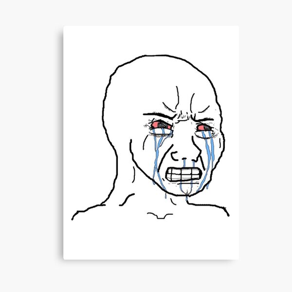 "Crying Wojak meme" Canvas Print for Sale by pascaraul | Redbubble