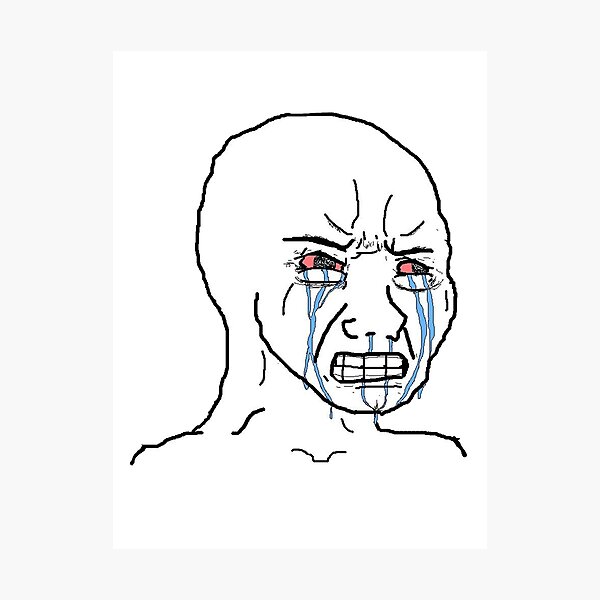 "Crying Wojak meme" Photographic Print for Sale by pascaraul | Redbubble