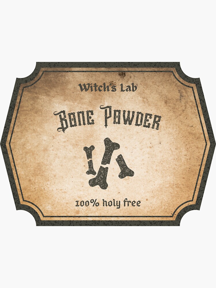 "Bone Powder Halloween Label Dark Horizontal" Sticker for Sale by Sense ...
