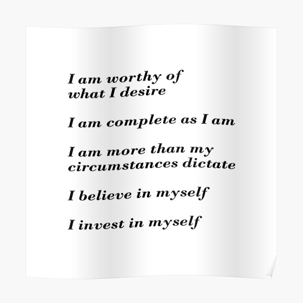 "Positive Affirmations - Self Worth sticker pack" Poster for Sale by ...