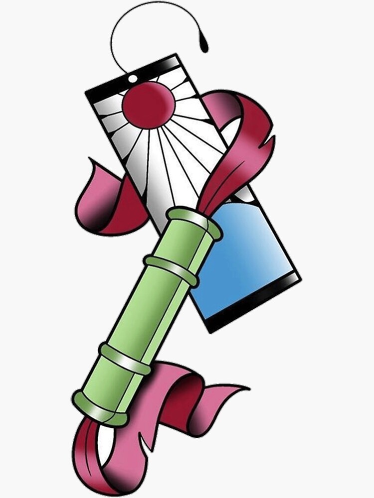 "Hanafuda Earring with bamboo" Sticker for Sale by zarloul | Redbubble