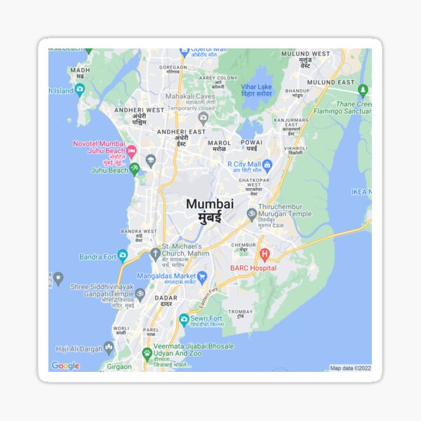 Pegatina «Mumbai, India, cartografía de mapa» de mapsofthisworld ...