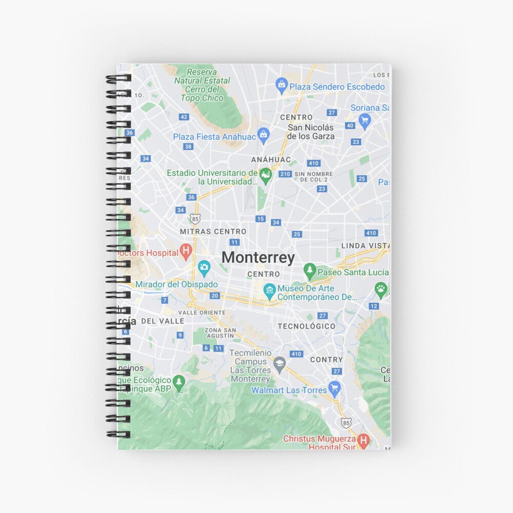 Cuaderno de espiral «Monterrey, México, cartografía del mapa» de ...