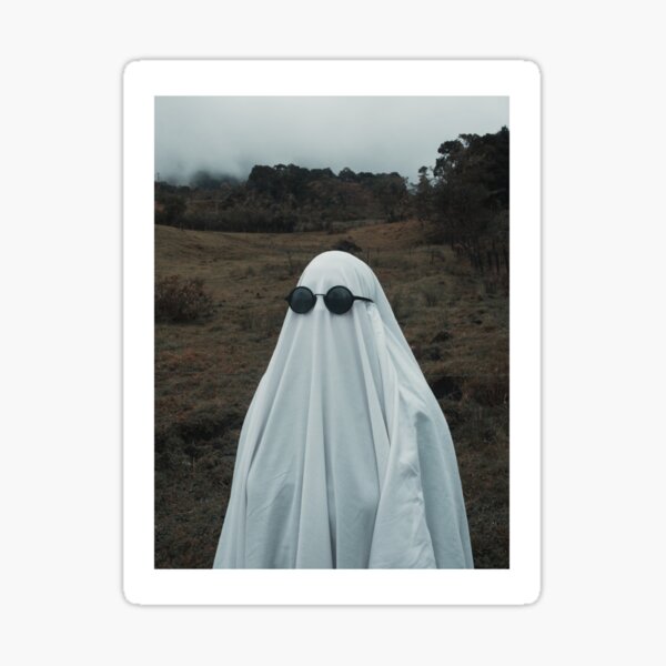 "Classic spooky Halloween white ghost." Sticker for Sale by ...