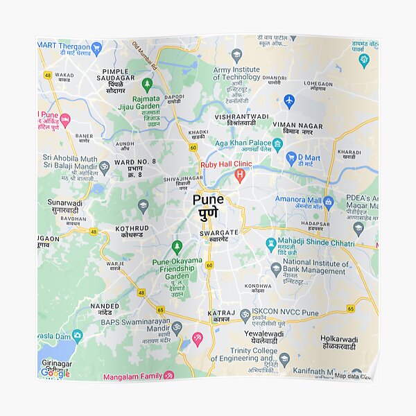 "Pune, India, Map Carthography" Poster for Sale by mapsofthisworld ...