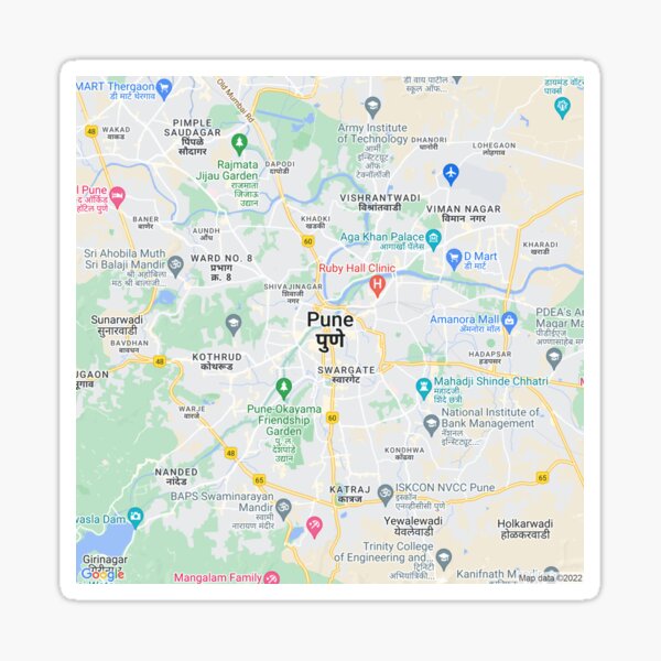 Pegatina «Pune, India, cartografía del mapa» de mapsofthisworld | Redbubble