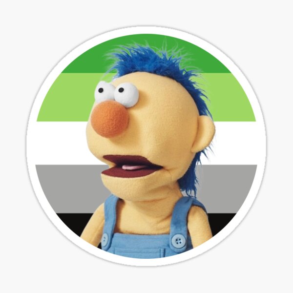 "aromantic yellow guy dhmis" Sticker for Sale by mattreallycool | Redbubble