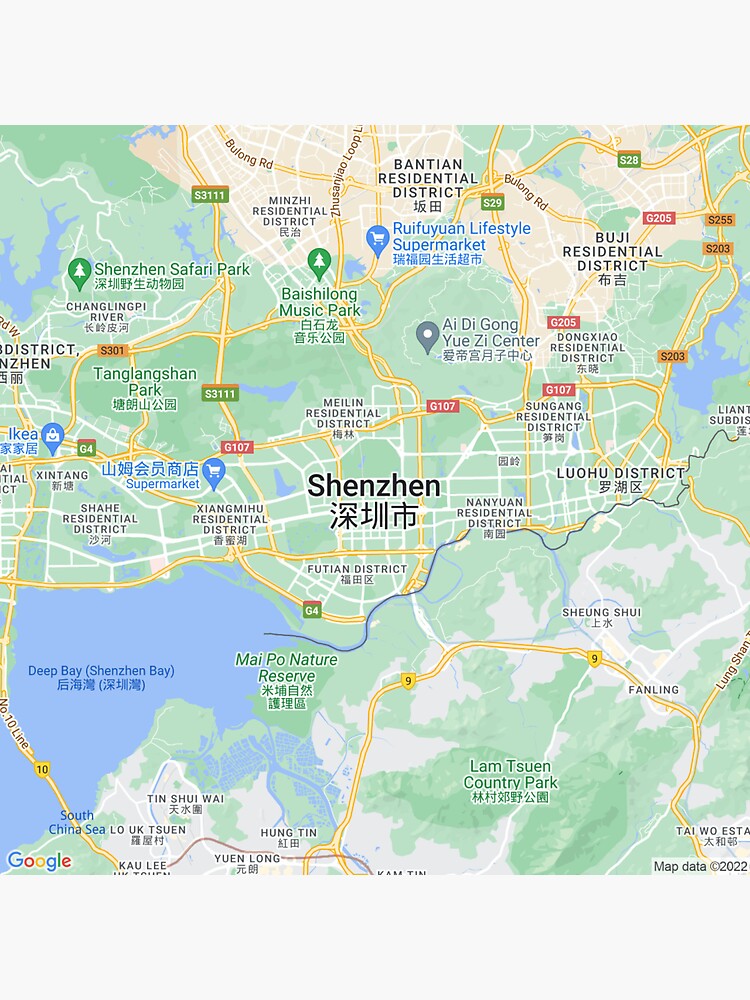 "Shenzhen, China, Map Carthography" Sticker for Sale by mapsofthisworld | Redbubble