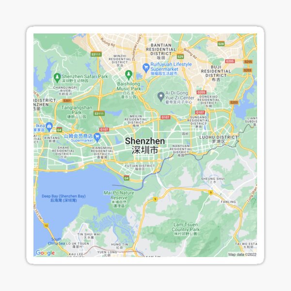 "Shenzhen, China, Map Carthography" Sticker for Sale by mapsofthisworld ...