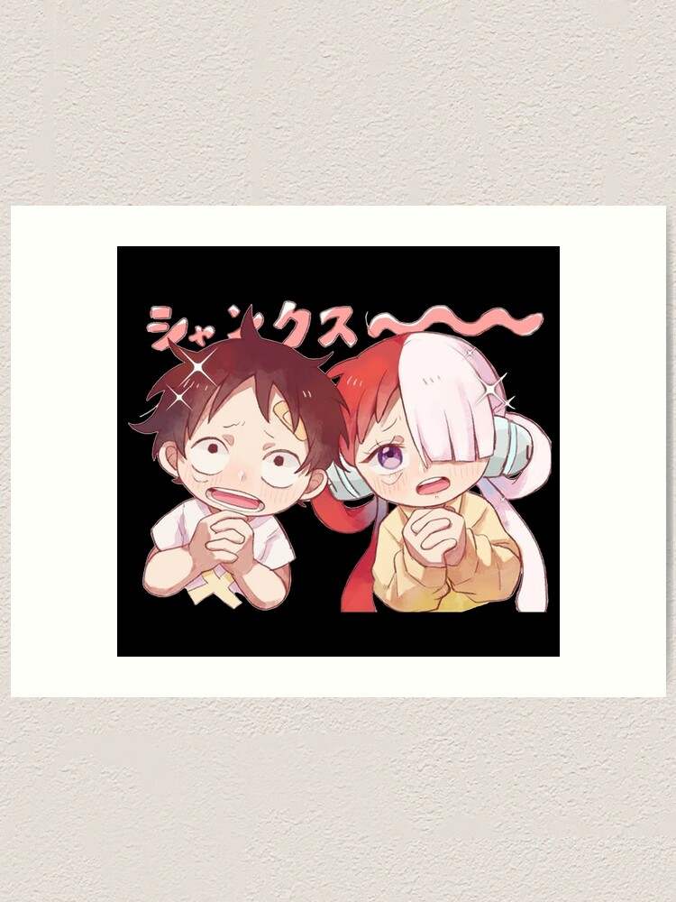 "Anime manga one piece-- chibi uta and luffy" Art Print for Sale by ...