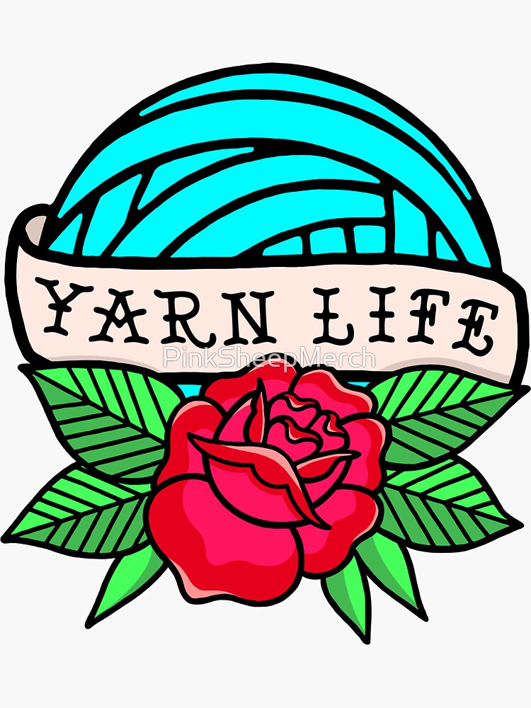 "Yarn Life" Sticker for Sale by PinkSheepMerch | Redbubble