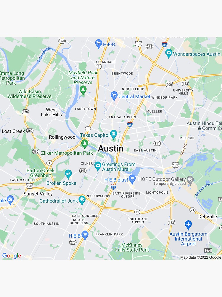 Lámina fotográfica «Austin, Estados Unidos, cartografía del mapa» de ...