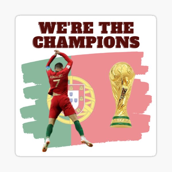 "Cristiano Ronaldo (CR7) The Goat (We're the Champions) " Sticker for ...