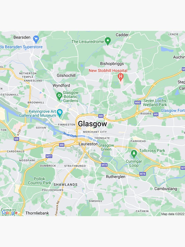 Pegatina «Glasgow, Reino Unido, cartografía del mapa» de mapsofthisworld | Redbubble