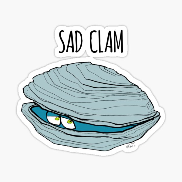 "Sad Clam" Sticker for Sale by GJThomson | Redbubble
