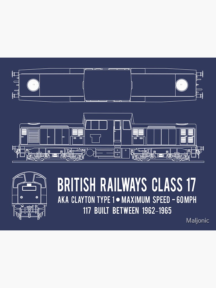 "British Railways Class 17 Clayton Type 1 Locomotive Blueprint Diagram ...