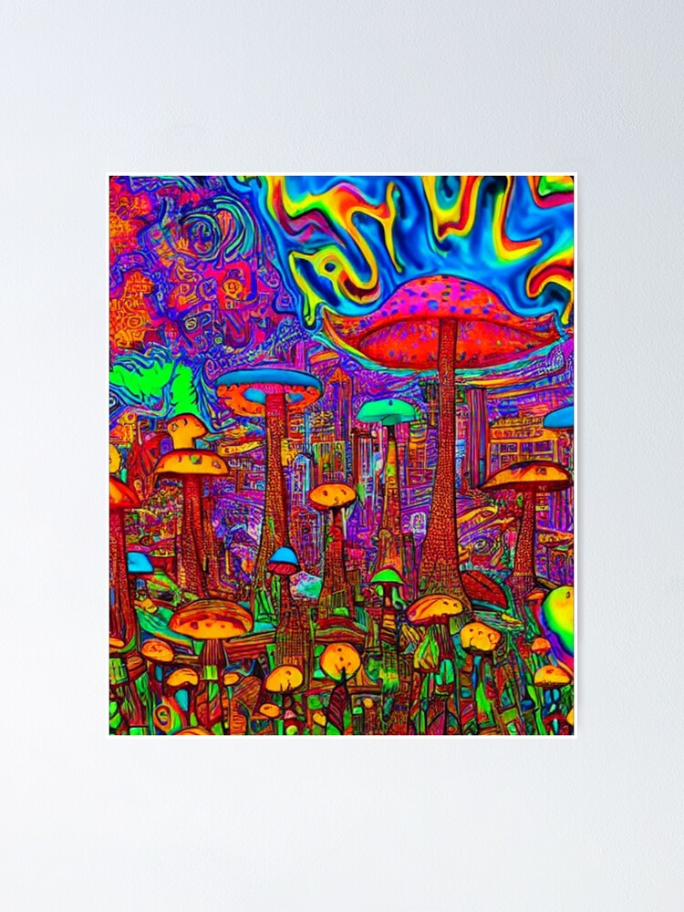 "Mushroom trip shrooms dmt psilocybin Neon fungus party dress vibrant ...