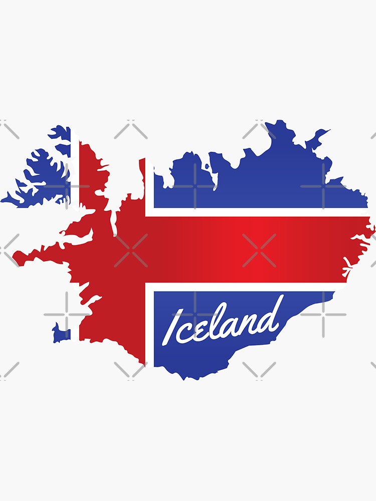 "Iceland flag map" Sticker for Sale by CorneliusDesign | Redbubble