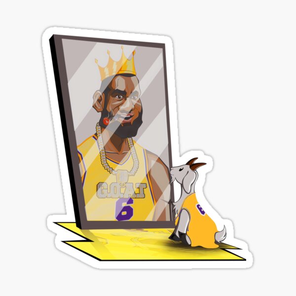 "LeBron James - The GOAT - Mirror - Cartoon - Art " Sticker for Sale by ...