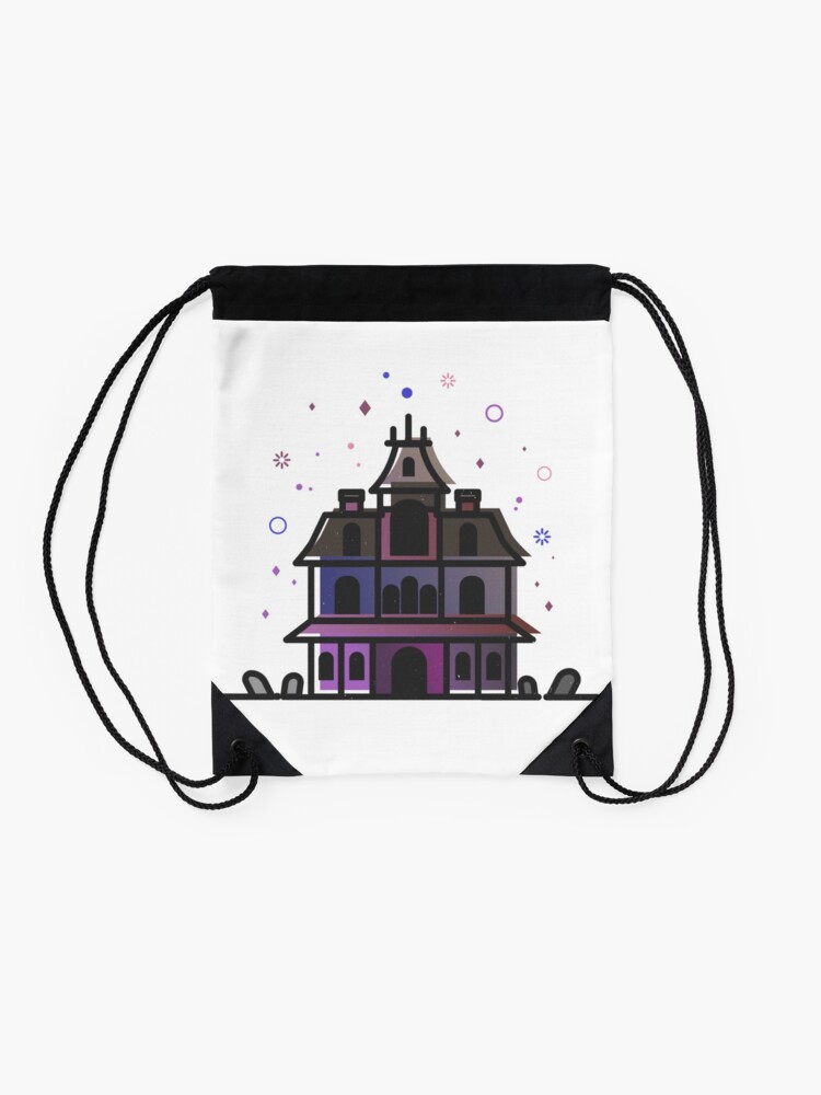 "Phantom Manor Haunted Mansion Vector Artwork" Drawstring Bag for Sale ...