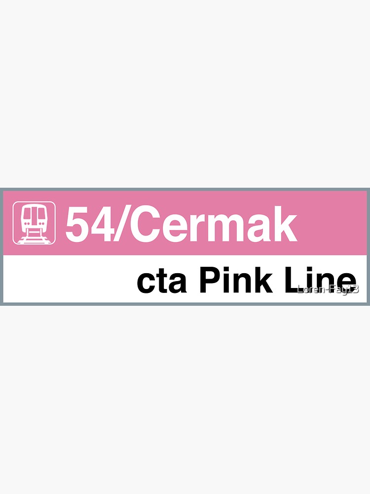 "CTA Pink Line" Sticker for Sale by Loren-Fay13 | Redbubble