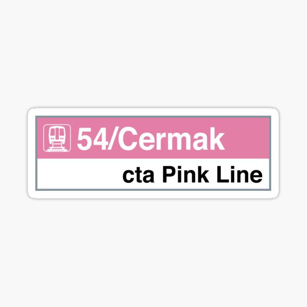"CTA Pink Line" Sticker for Sale by Loren-Fay13 | Redbubble