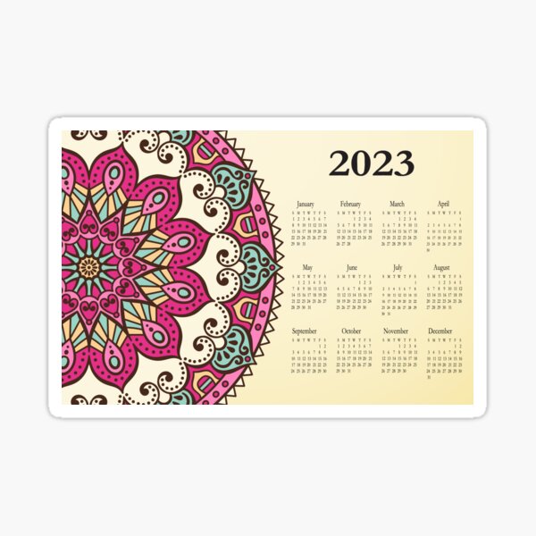 "Calendar 2023 mandalas relaxation minimalist positive vibes and Energy 2023 monthly calendar ...