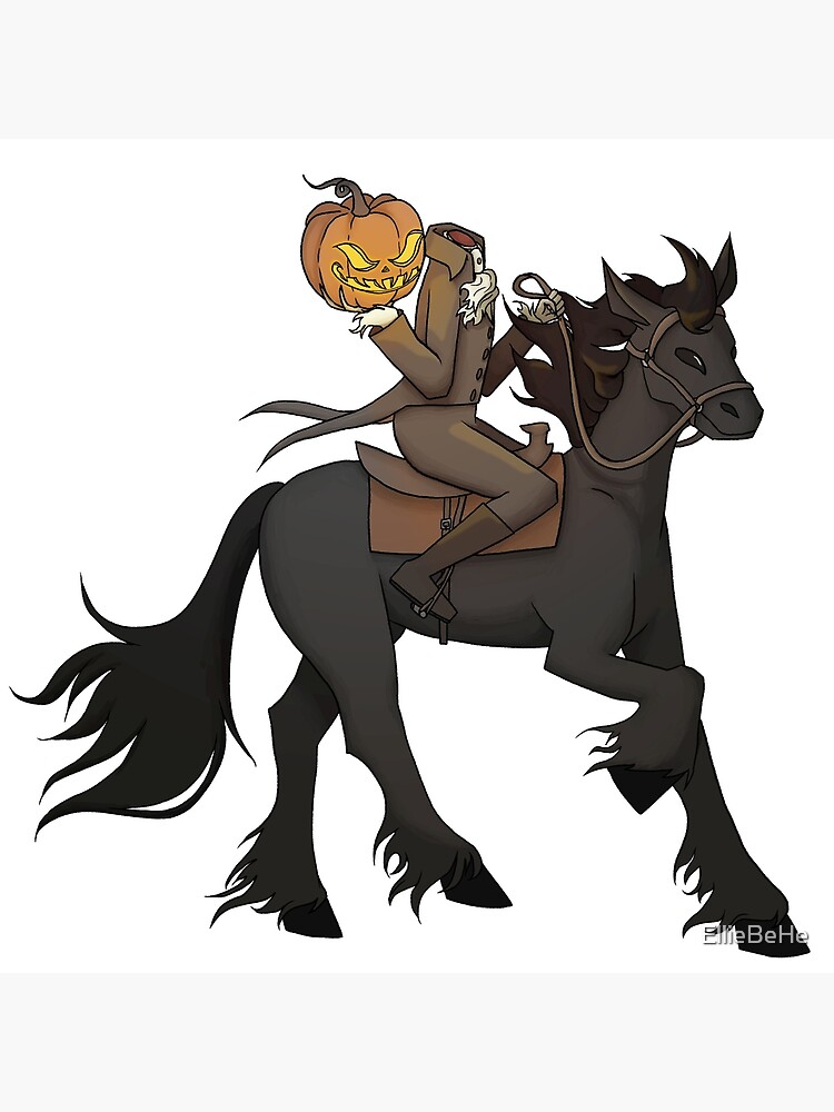 "Cartoon Sleepy Hollow Headless Horseman mit Jack-o-Laterne" Poster von ...