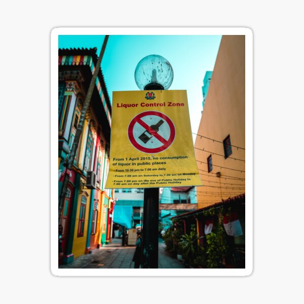 "Liquor Control Zone" Sticker for Sale by chartsyiu | Redbubble