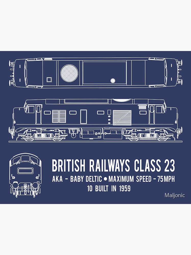 "British Railways Class 23 Baby Deltic Locomotive Blueprint Diagram ...