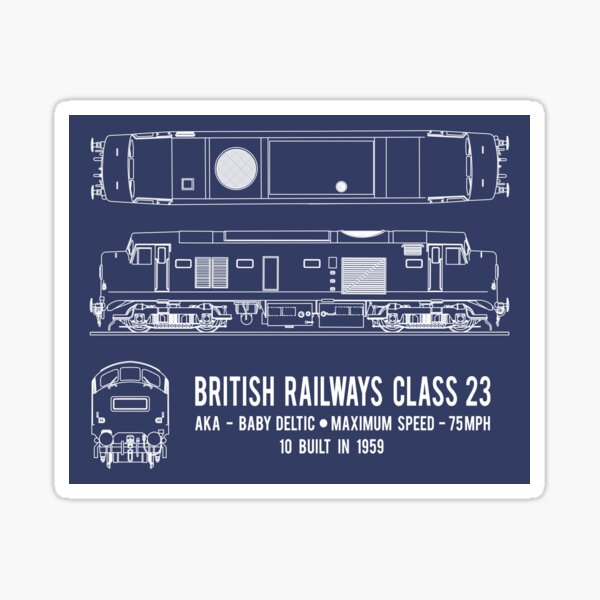 "British Railways Class 23 Baby Deltic Locomotive Blueprint Diagram Gift" Sticker for Sale by ...