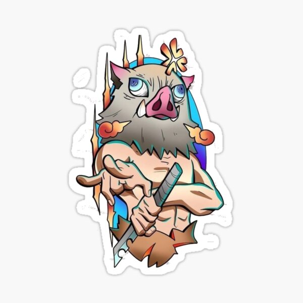 "Inosuke demon slayer " Sticker for Sale by sunwukong-sage | Redbubble